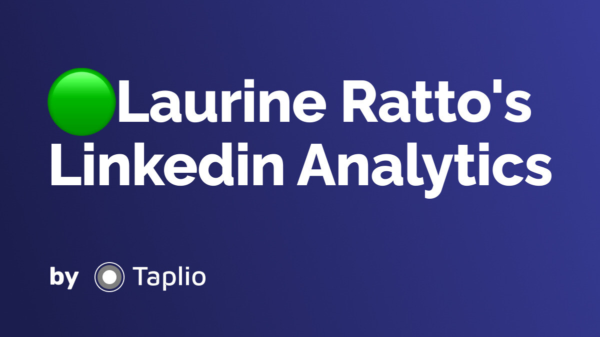 🟢Laurine Ratto - LinkedIn Analytics by Taplio